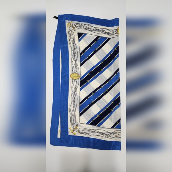 manlio bonetti | Accessories | Elegant Blue And White Scarf | Poshmark